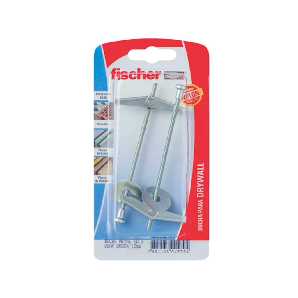 BUCHA METAL KD3 PARAFUSO - FISCHER - Tua Casa Ferragem